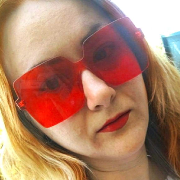 Accessories | Red Squarerimless Sunglasses | Poshmark
